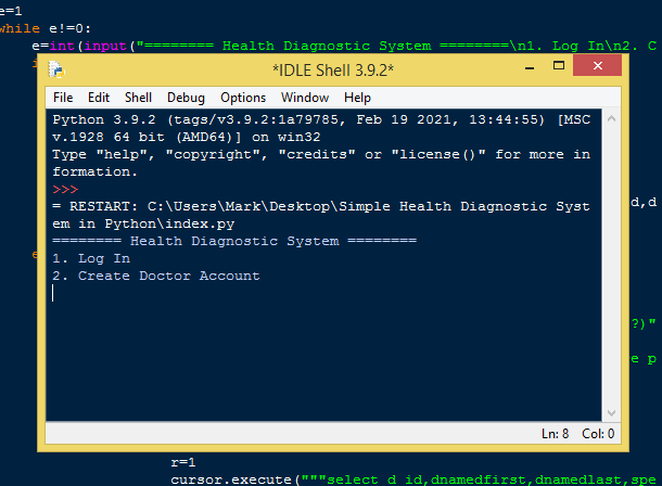Simple Health Diagnostic System in Python Free Source Code | SourceCodester